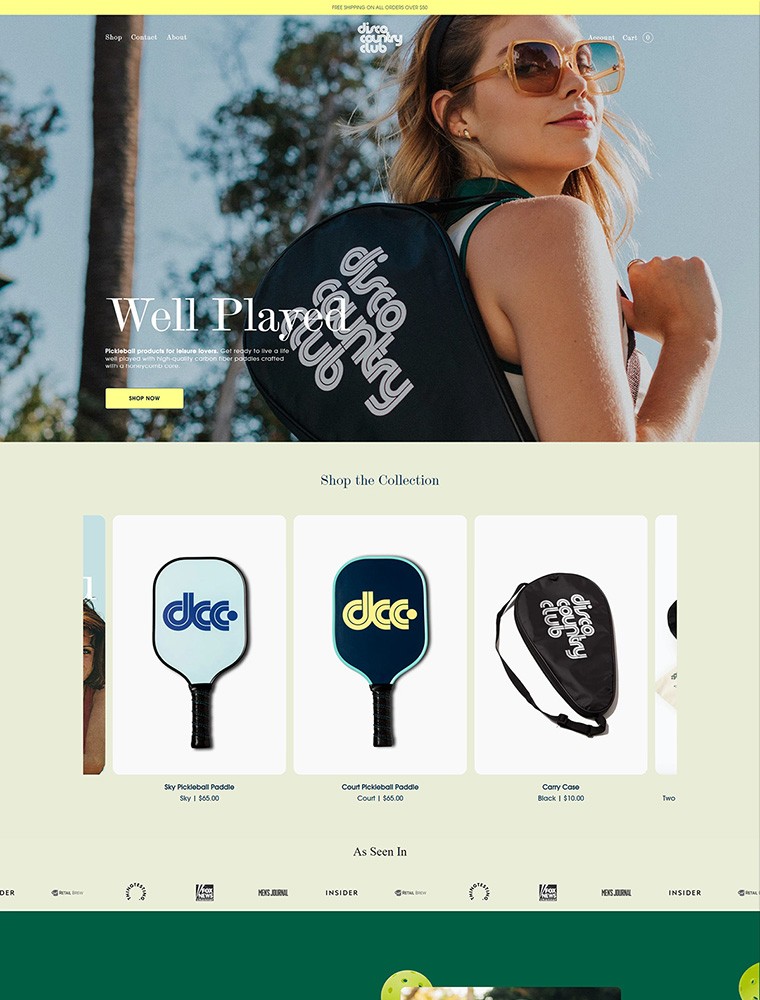 Disco Country Club | eCommerce Website Design Gallery & Tech Inspiration