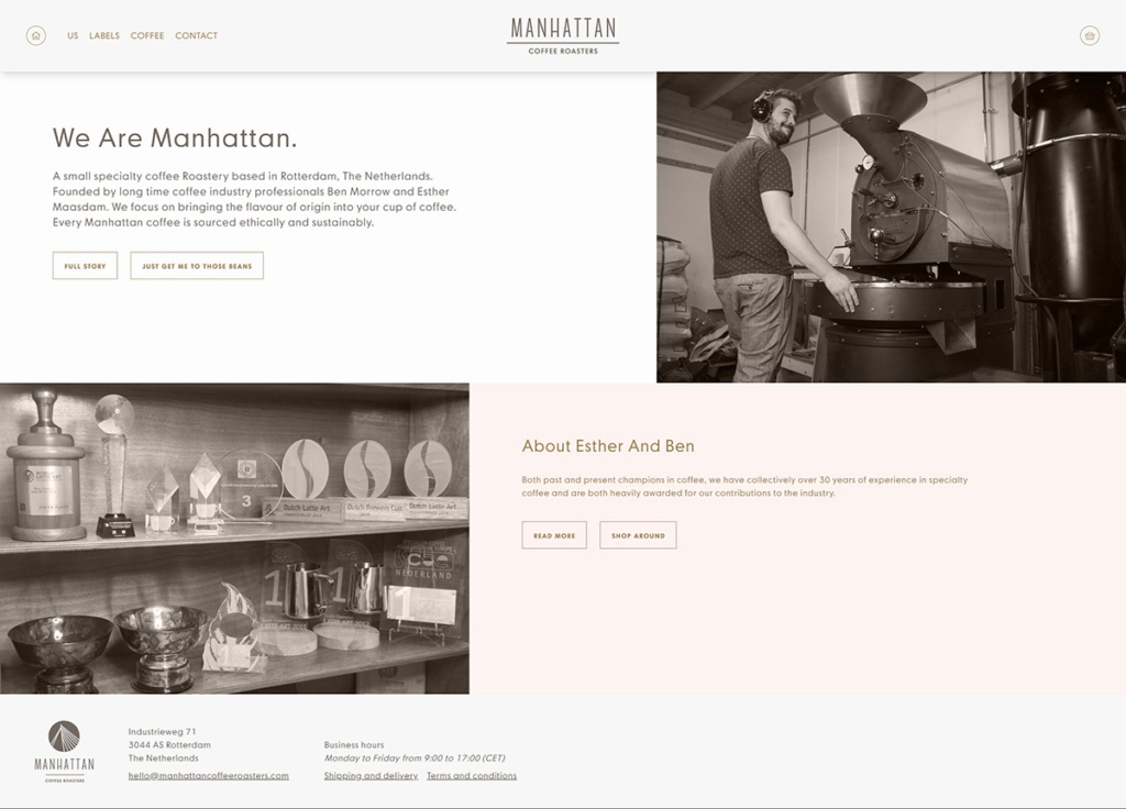 Manhattan Coffee Roasters | eCommerce Website Design Gallery & Tech ...
