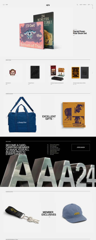 A 24 Shop | eCommerce Website Design Gallery & Tech Inspiration