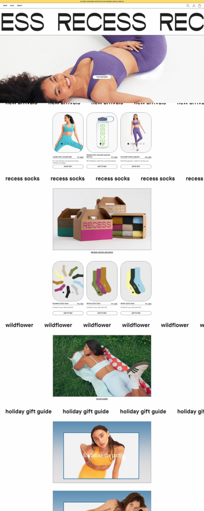Recess | eCommerce Website Design Gallery & Tech Inspiration