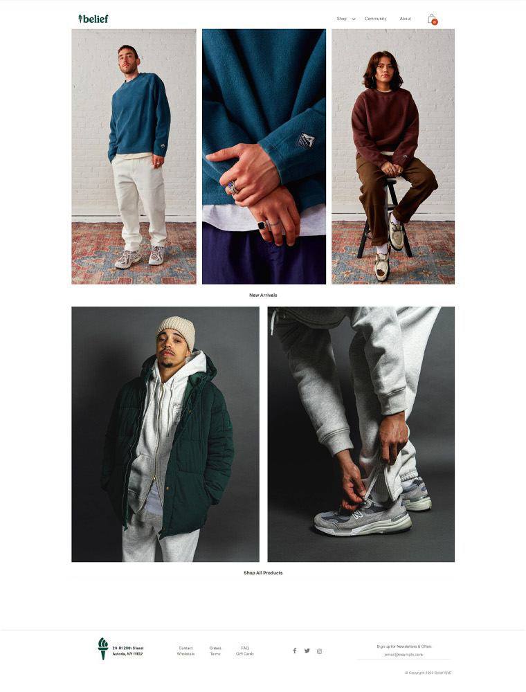 Belief | eCommerce Website Design Gallery & Tech Inspiration