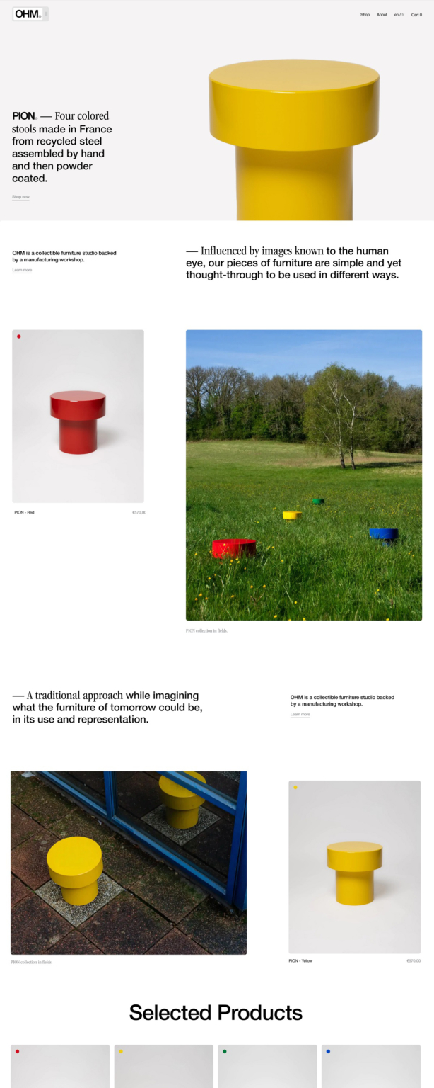 OHM Studio | eCommerce Website Design Gallery & Tech Inspiration