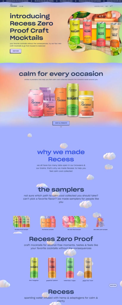 Recess | eCommerce Website Design Gallery & Tech Inspiration