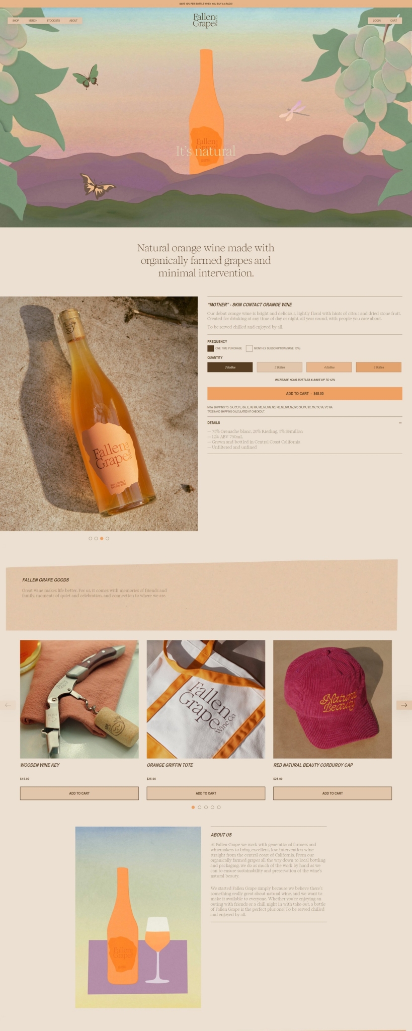 Fallen Grape | eCommerce Website Design Gallery & Tech Inspiration