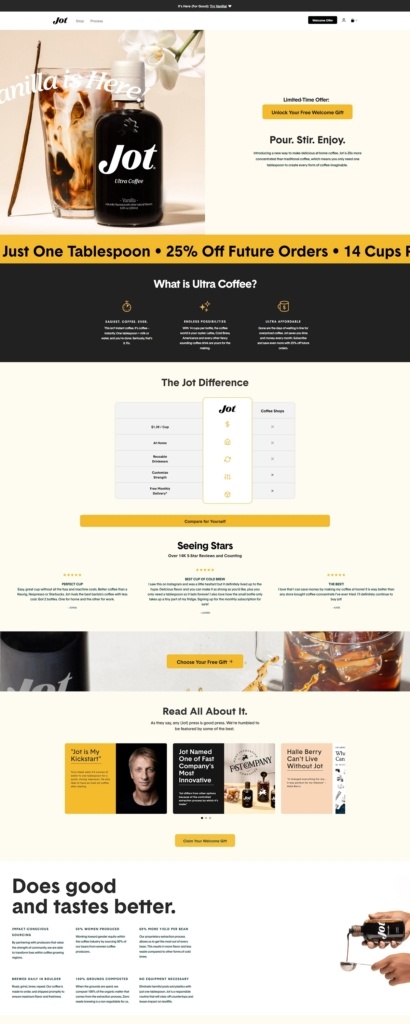 Jot | eCommerce Website Design Gallery & Tech Inspiration