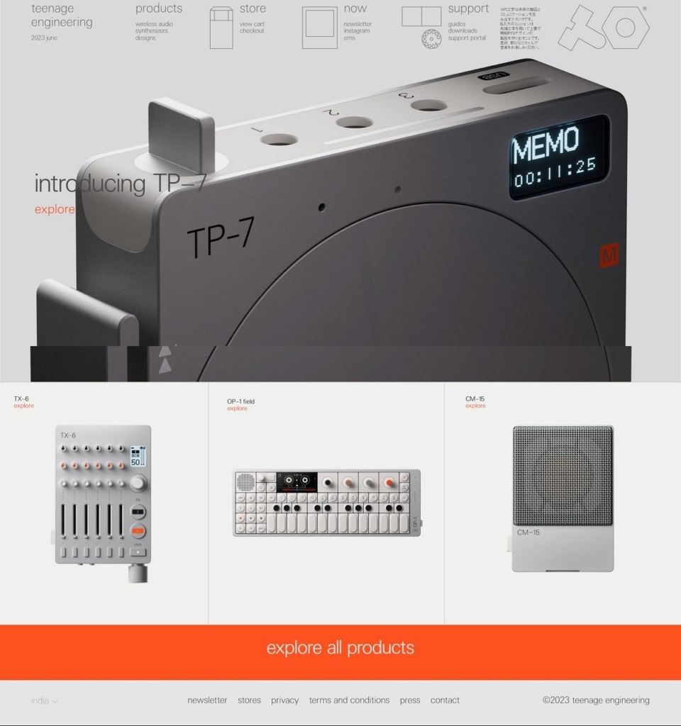 Teenage Engineering | eCommerce Website Design Gallery & Tech Inspiration