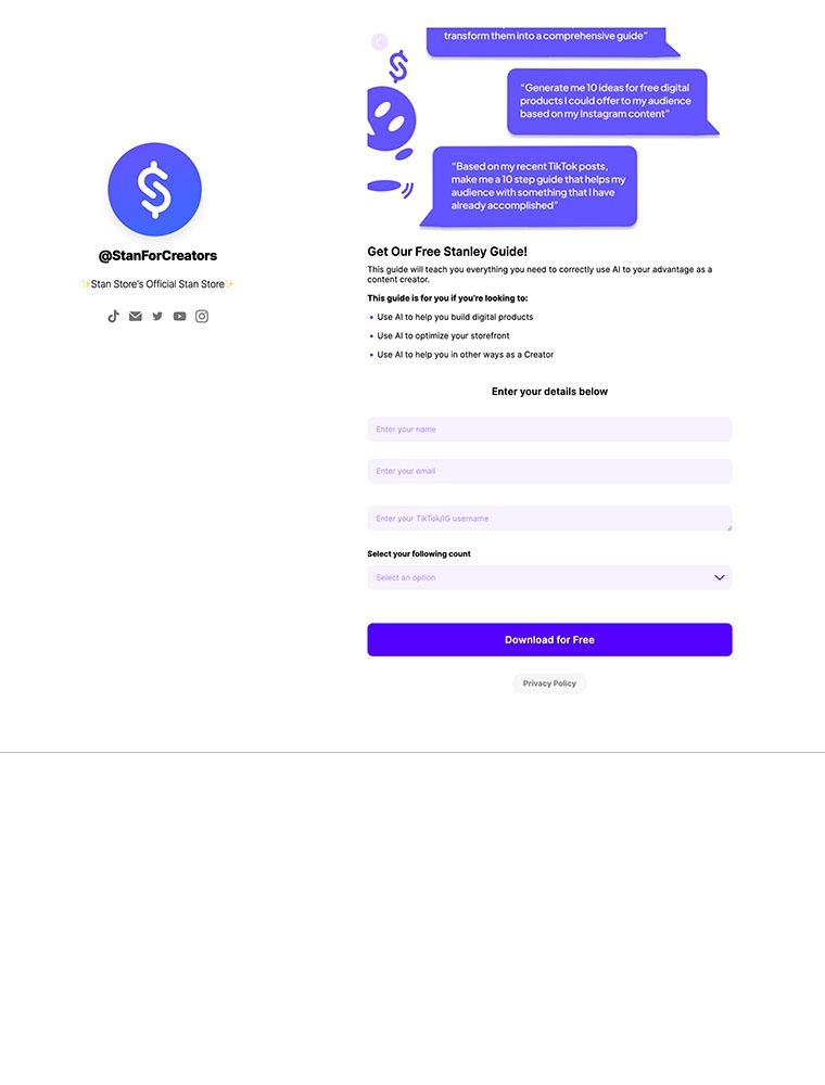 Stan - Your Creator Store | eCommerce Website Design Gallery & Tech ...