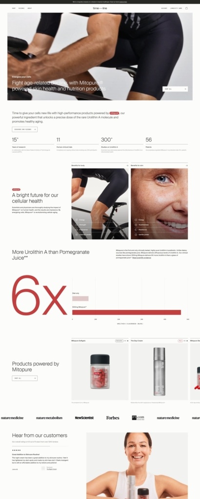 Timeline Nutrition | eCommerce Website Design Gallery & Tech Inspiration