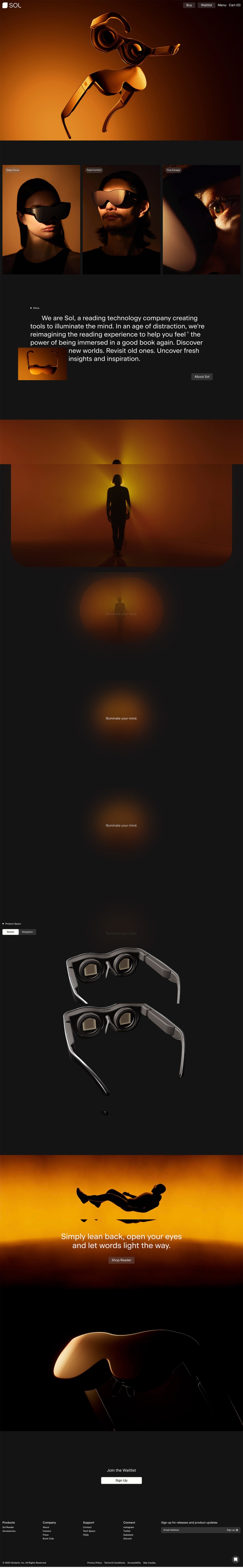 Sol Reader | eCommerce Website Design Gallery & Tech Inspiration