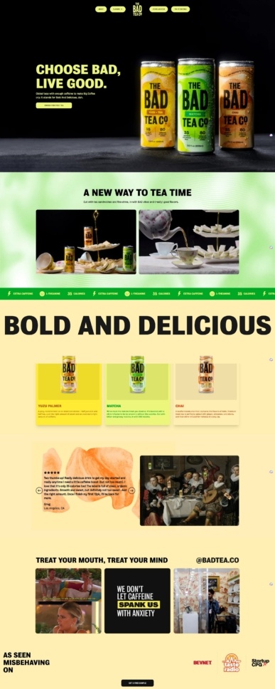 The BAD Tea Co. | eCommerce Website Design Gallery & Tech Inspiration
