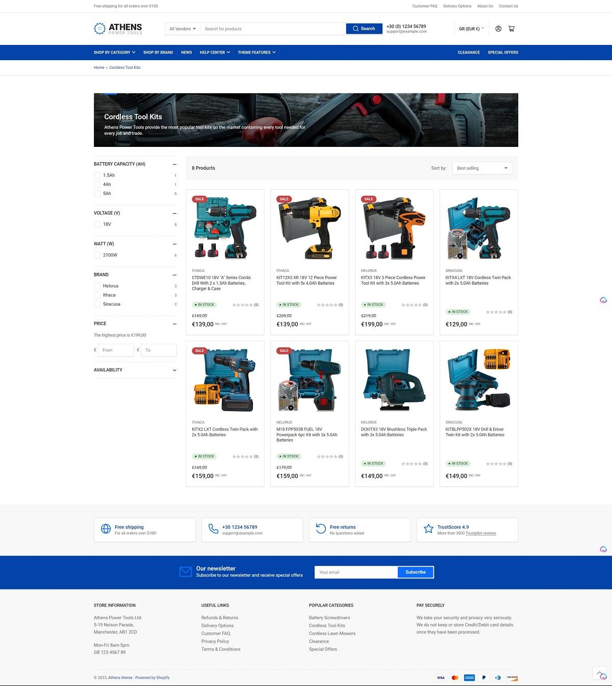Athens | eCommerce Website Design Gallery & Tech Inspiration