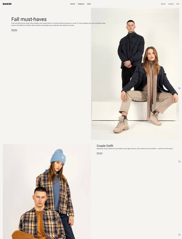 Banjo | eCommerce Website Design Gallery & Tech Inspiration