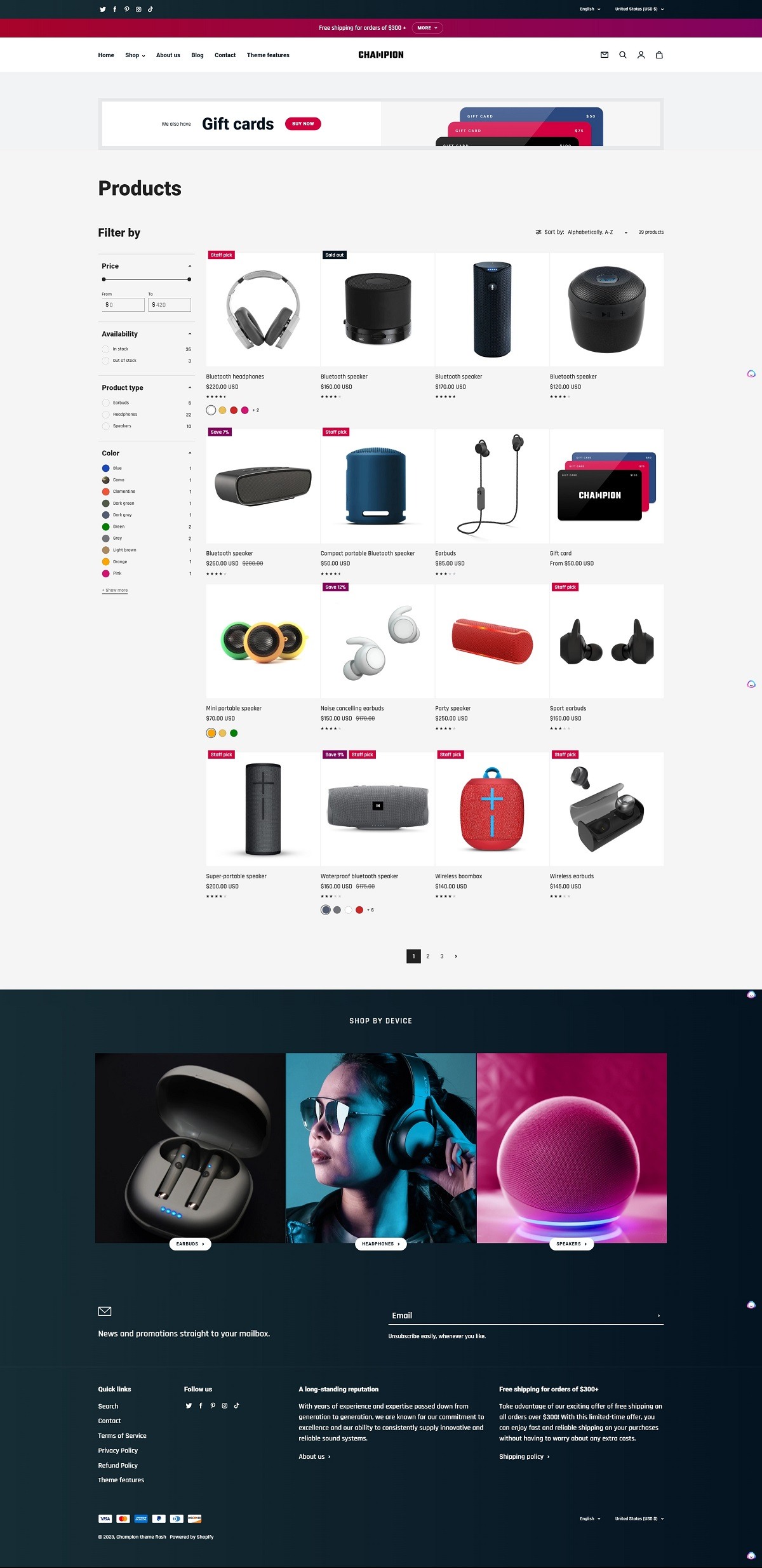 Champion | eCommerce Website Design Gallery & Tech Inspiration