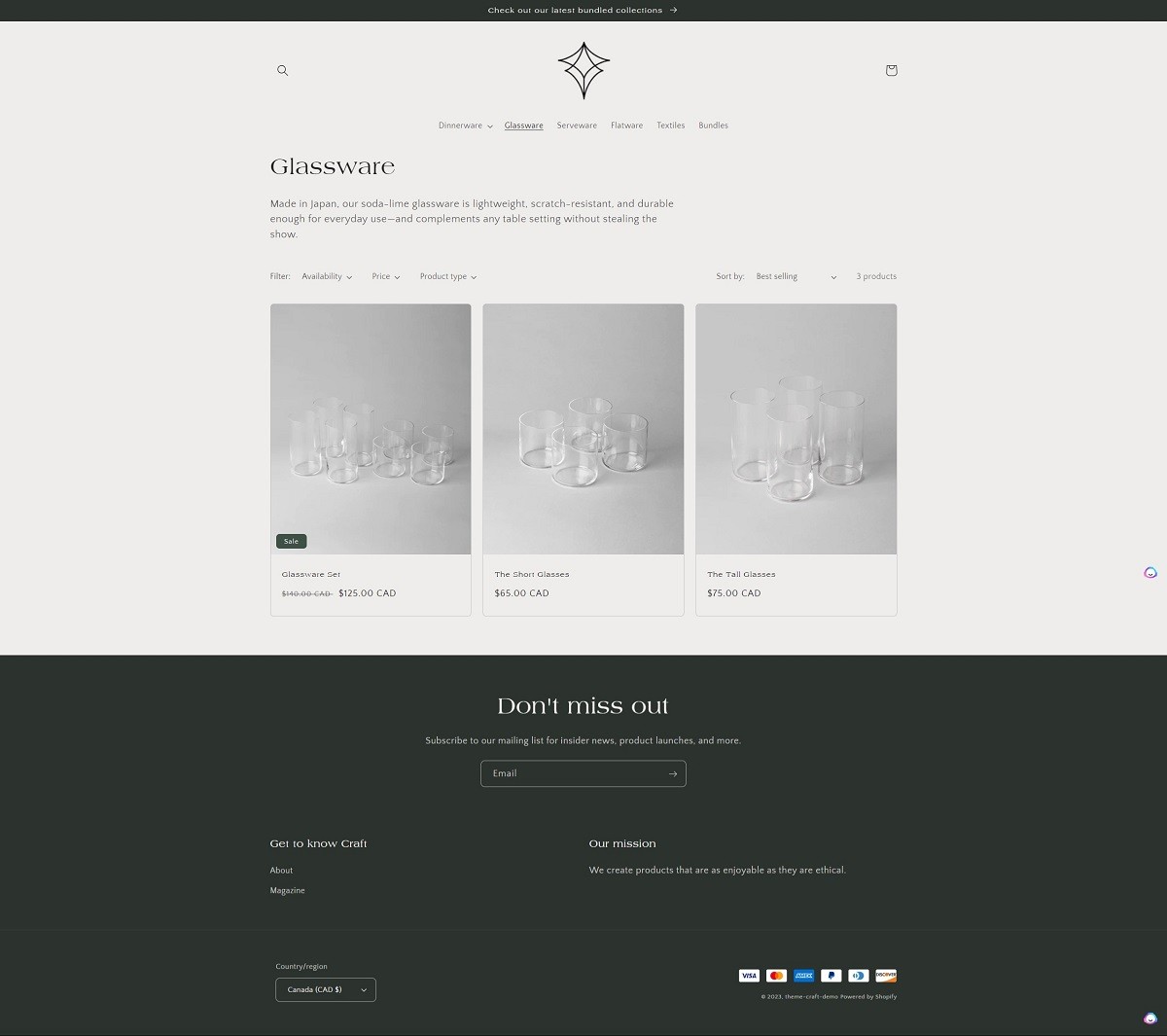 Craft | eCommerce Website Design Gallery & Tech Inspiration