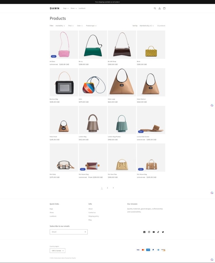 Dawn Shopify Theme | eCommerce Website Design Gallery & Tech Inspiration