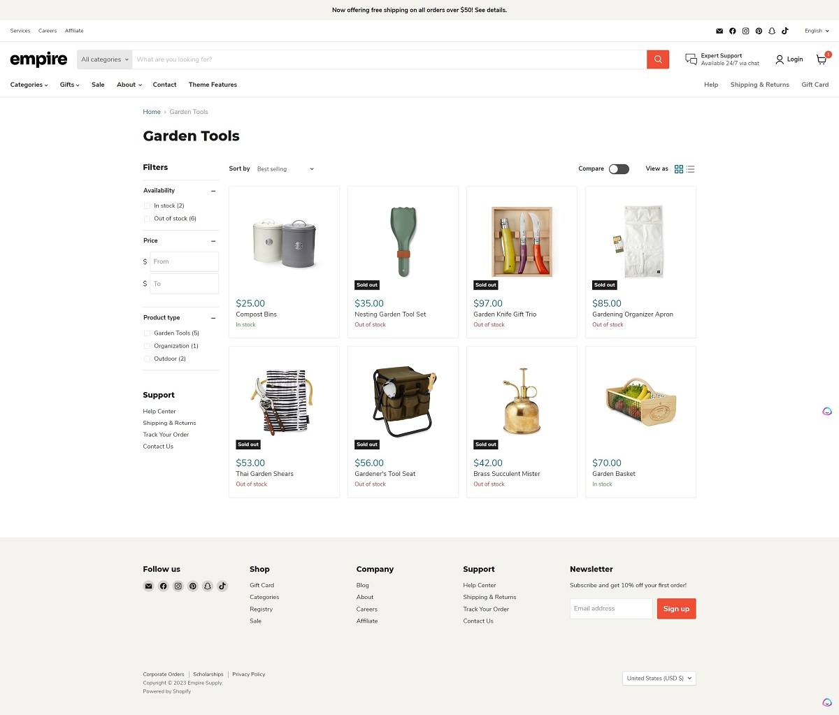 Empire | eCommerce Website Design Gallery & Tech Inspiration