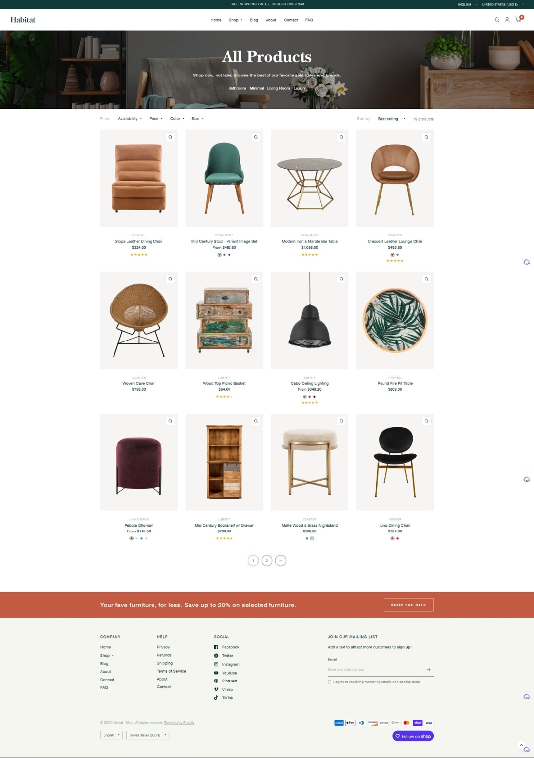 Habitat | eCommerce Website Design Gallery & Tech Inspiration