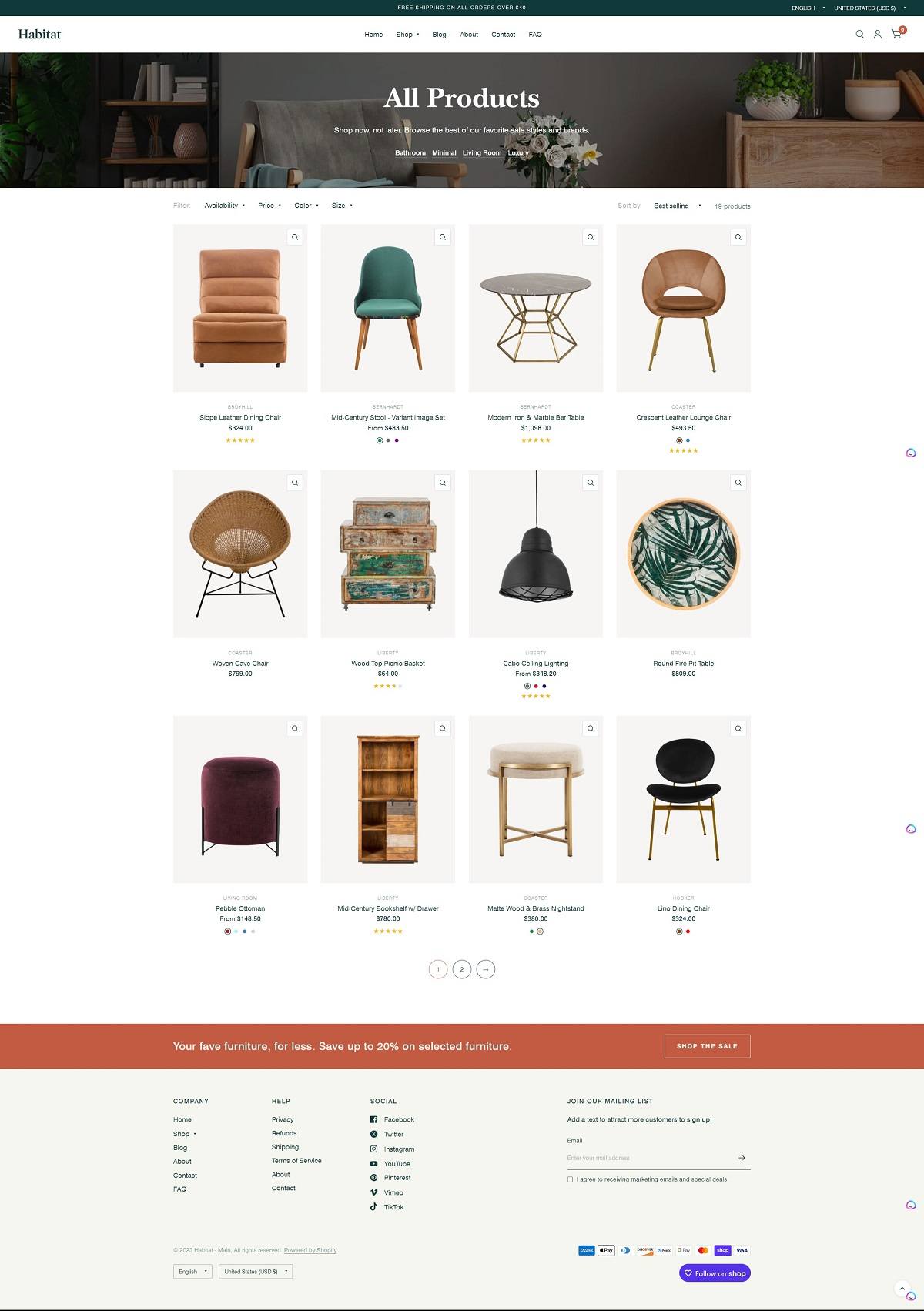 Habitat | eCommerce Website Design Gallery & Tech Inspiration