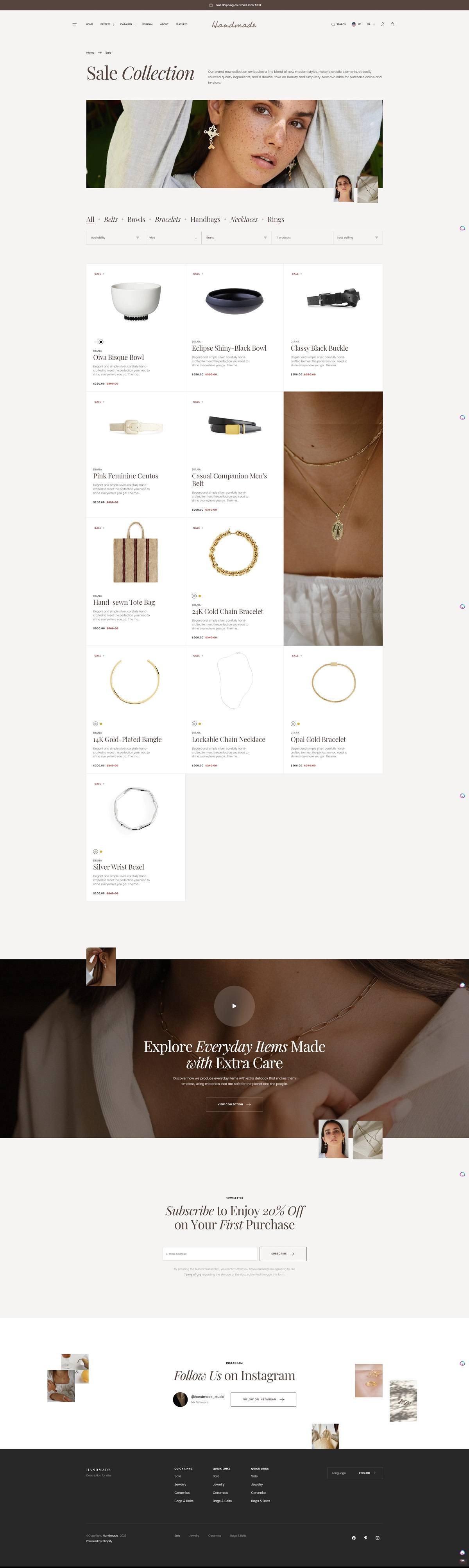 Handmade | eCommerce Website Design Gallery & Tech Inspiration