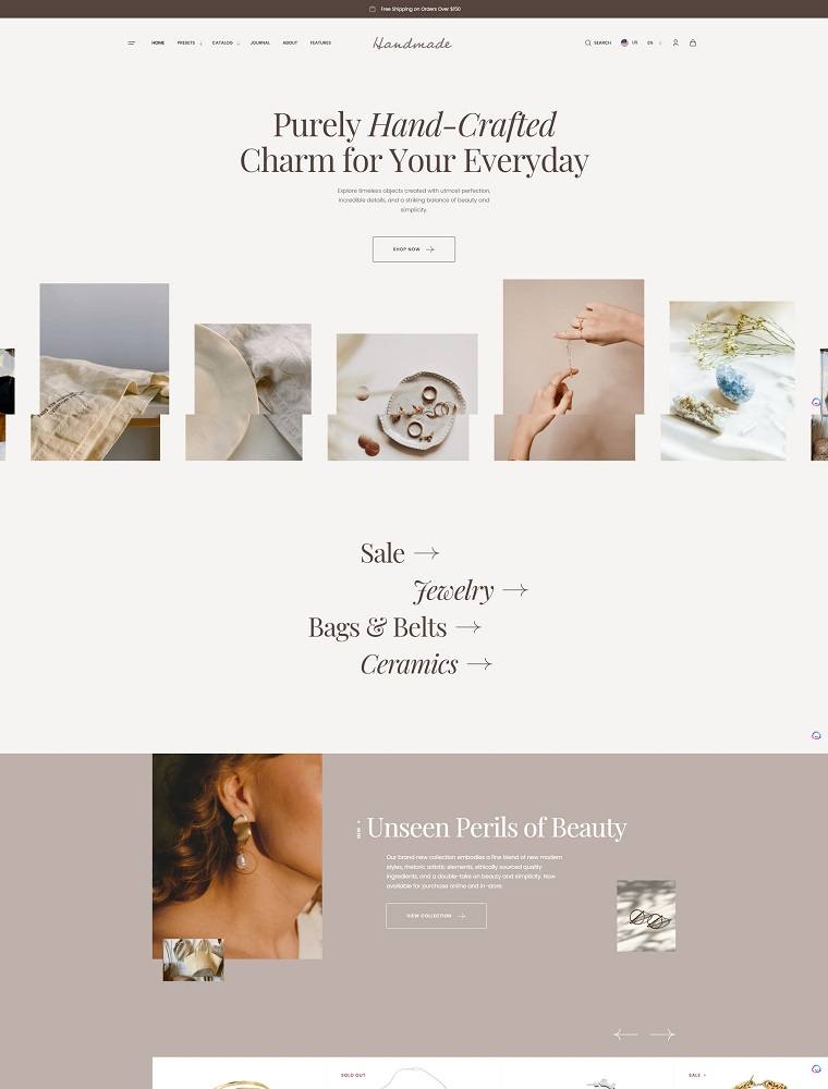 Handmade | eCommerce Website Design Gallery & Tech Inspiration
