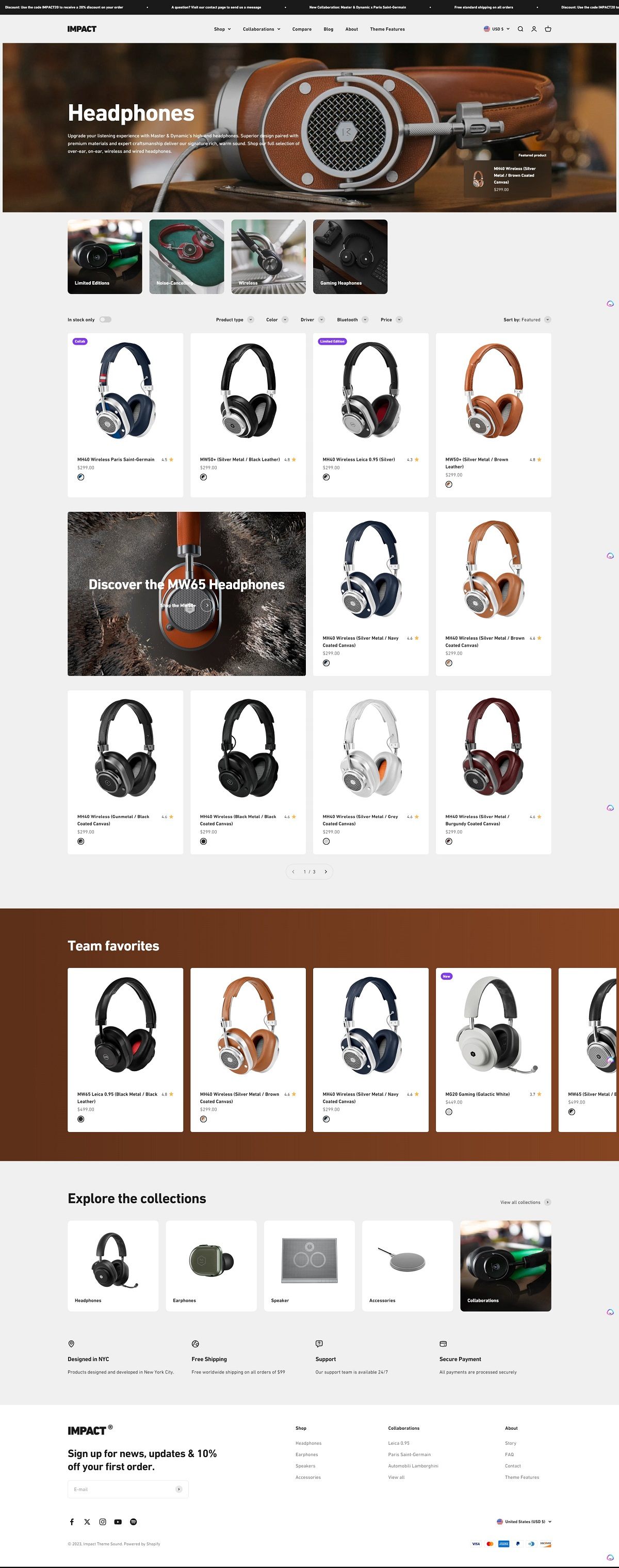 Impact | eCommerce Website Design Gallery & Tech Inspiration