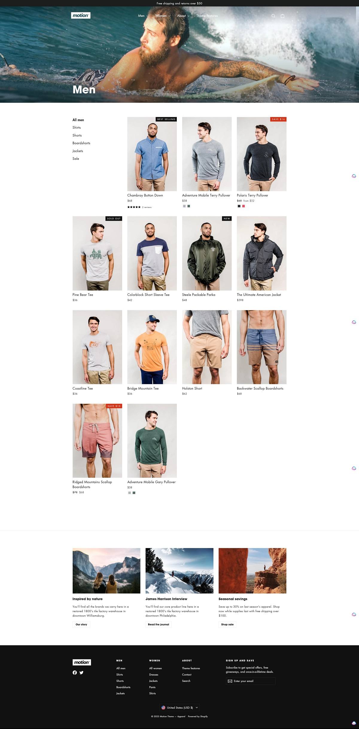 Motion Shopify Theme | eCommerce Website Design Gallery & Tech Inspiration