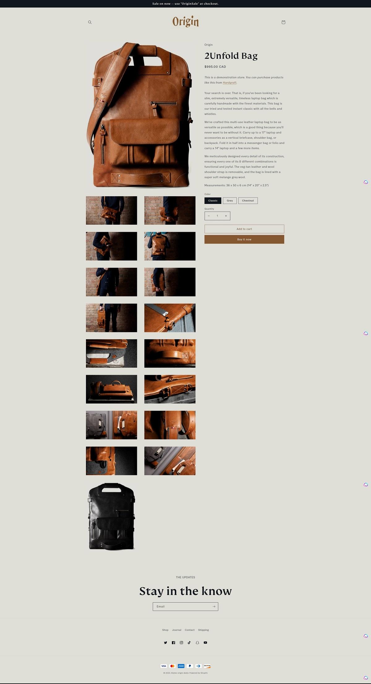 Origin | eCommerce Website Design Gallery & Tech Inspiration