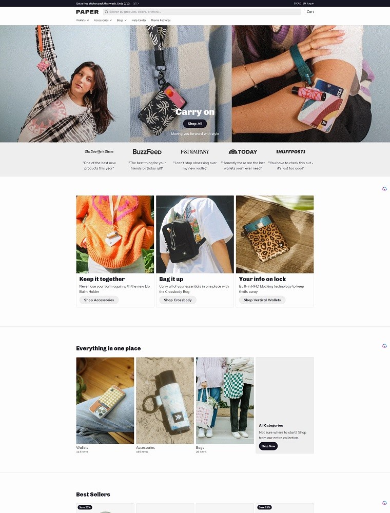 Paper | eCommerce Website Design Gallery & Tech Inspiration