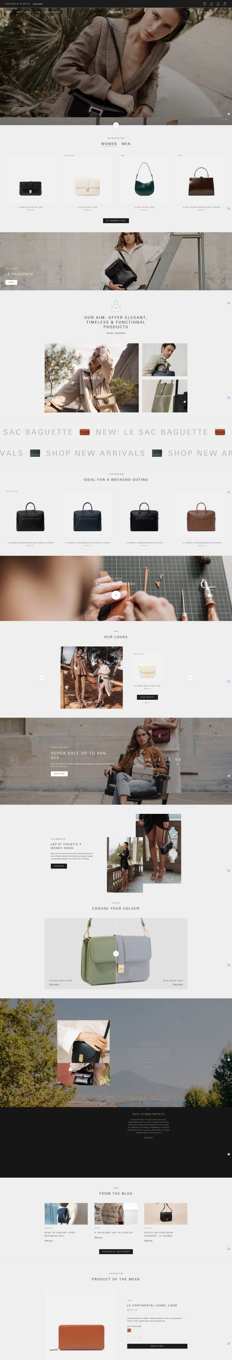 Prestige Shopify Theme | eCommerce Website Design Gallery & Tech ...