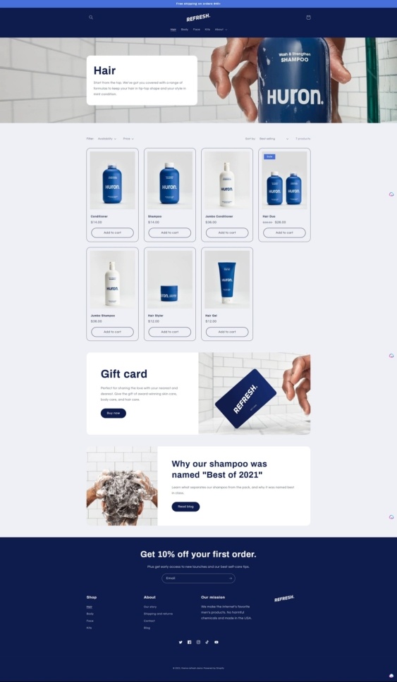 Refresh | eCommerce Website Design Gallery & Tech Inspiration