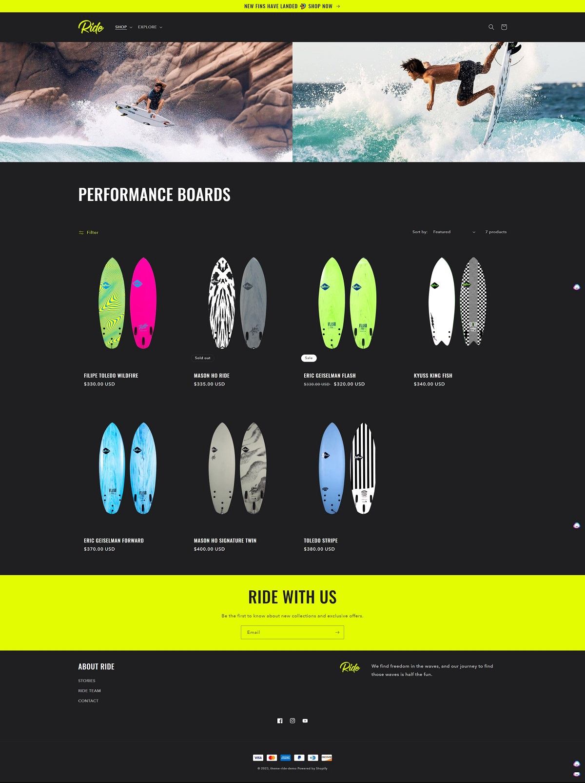 Ride | eCommerce Website Design Gallery & Tech Inspiration