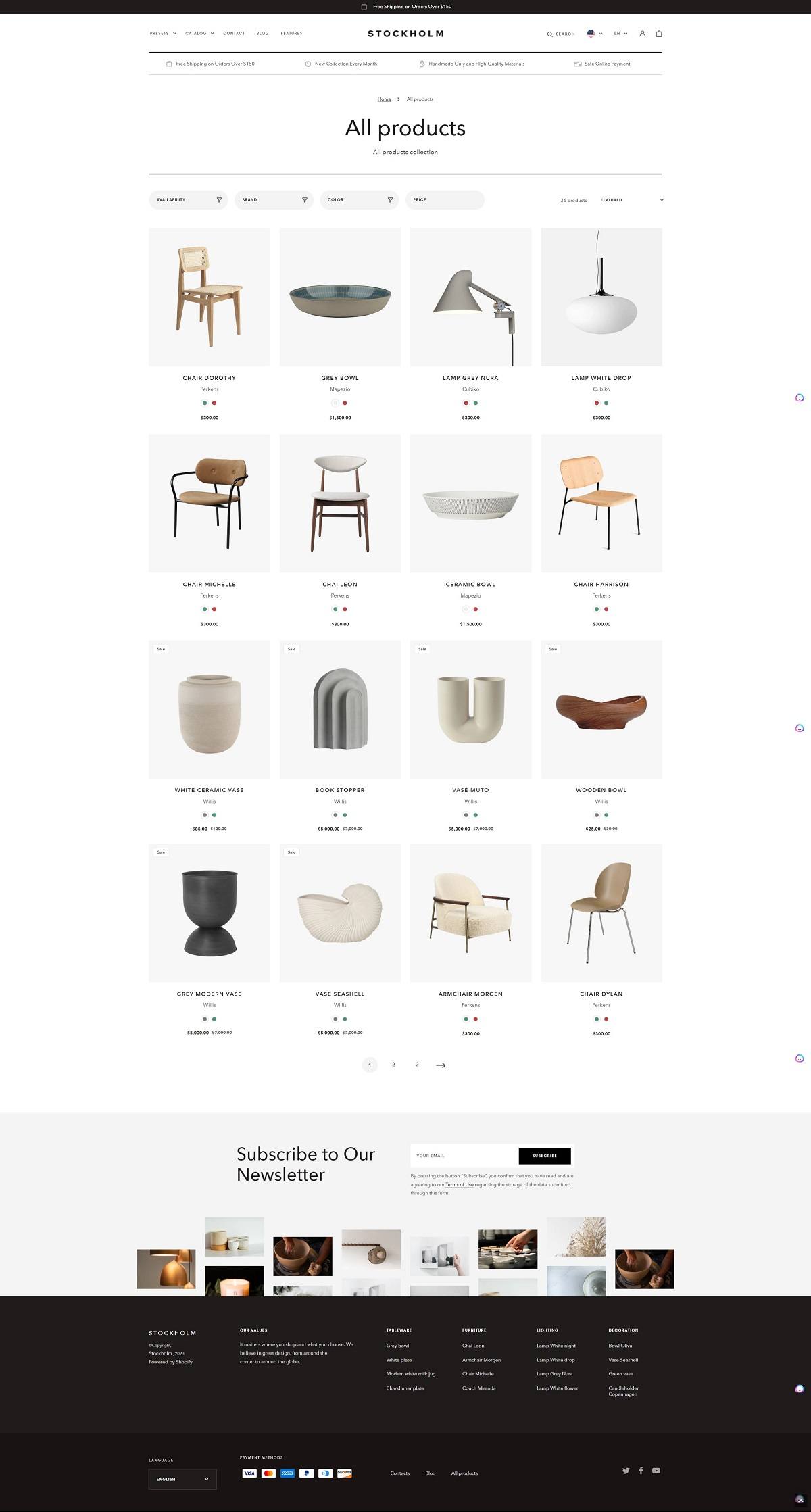 Stockholm | eCommerce Website Design Gallery & Tech Inspiration