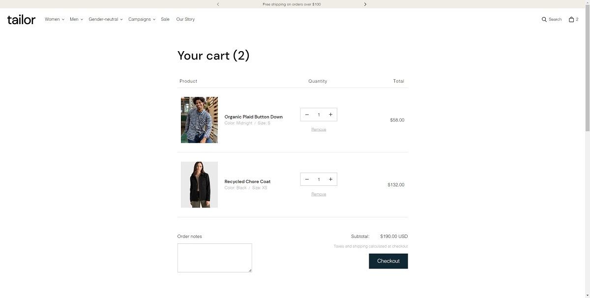 Tailor | eCommerce Website Design Gallery & Tech Inspiration