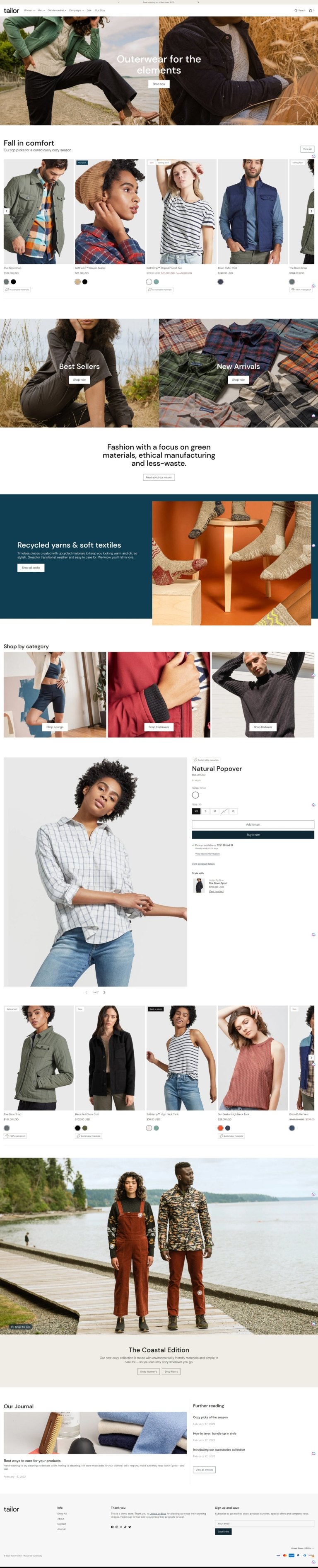 Tailor | eCommerce Website Design Gallery & Tech Inspiration