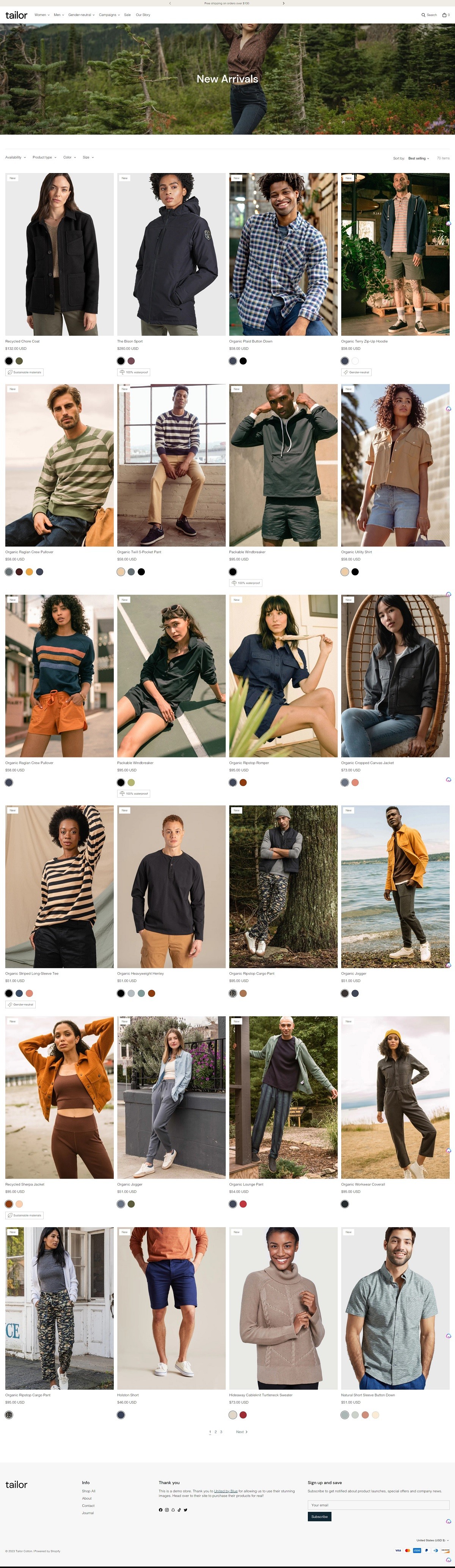 Tailor | eCommerce Website Design Gallery & Tech Inspiration