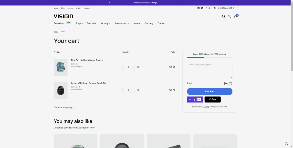 Vision | eCommerce Website Design Gallery & Tech Inspiration