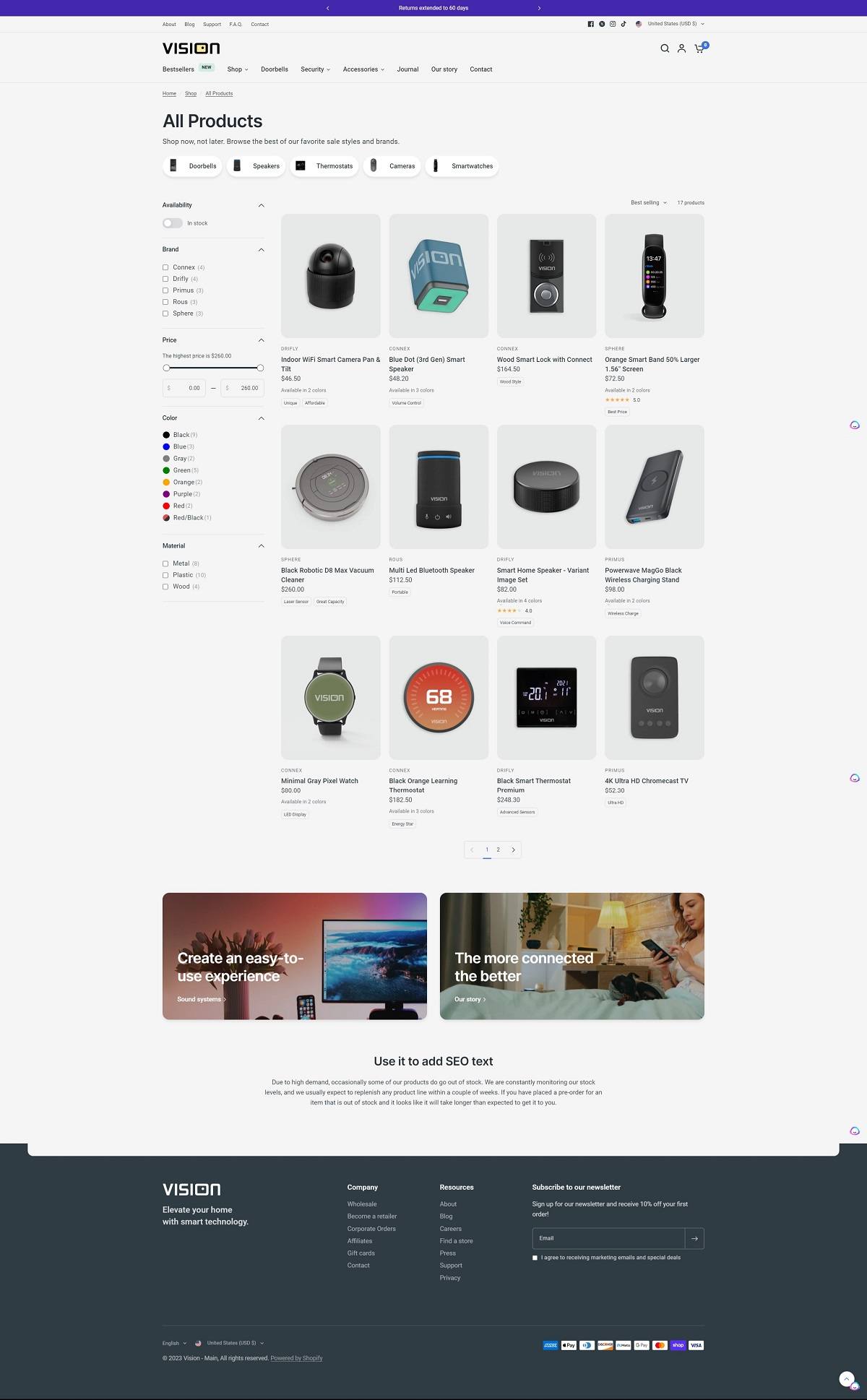 Vision | eCommerce Website Design Gallery & Tech Inspiration