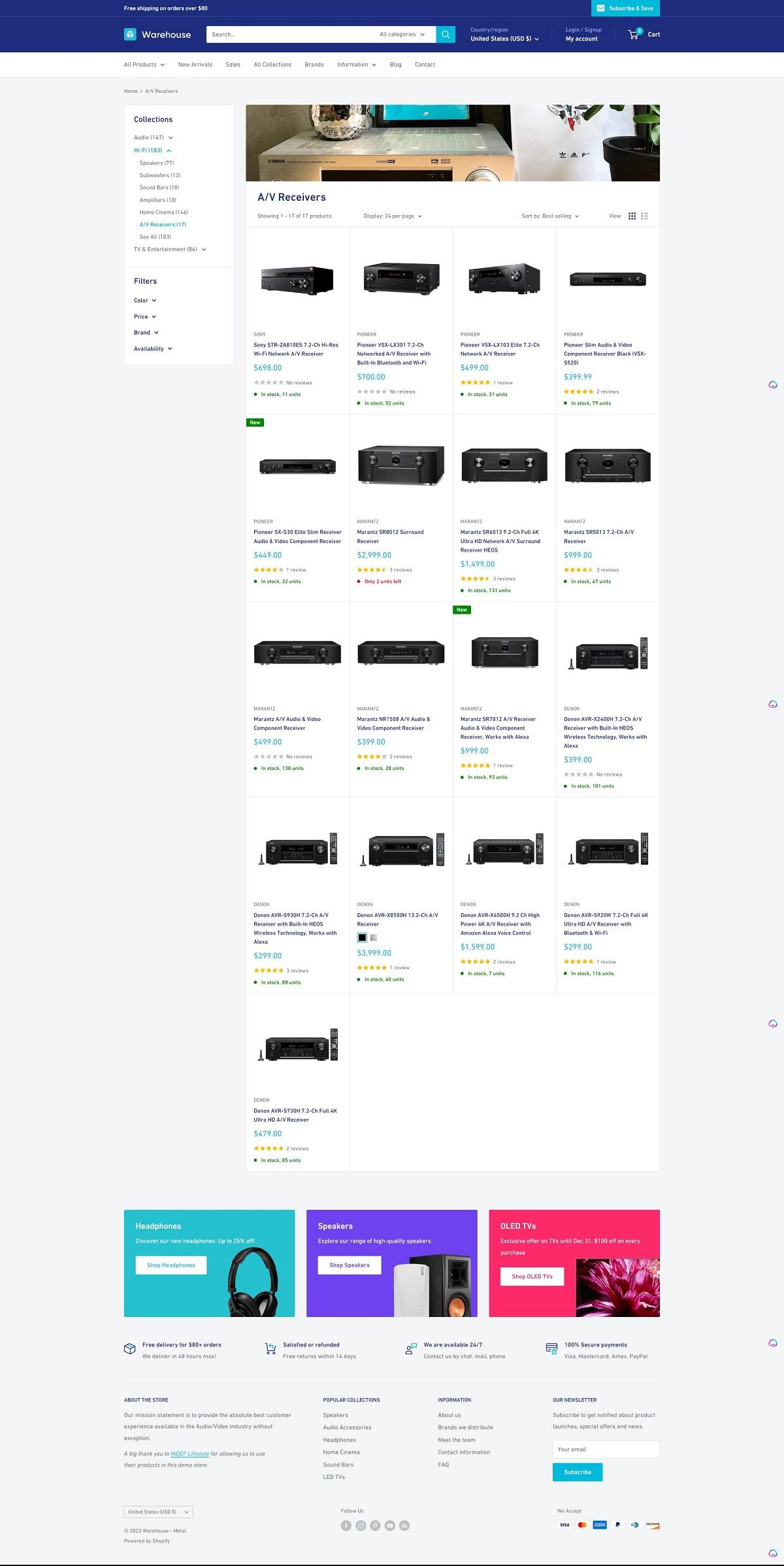 Warehouse | eCommerce Website Design Gallery & Tech Inspiration