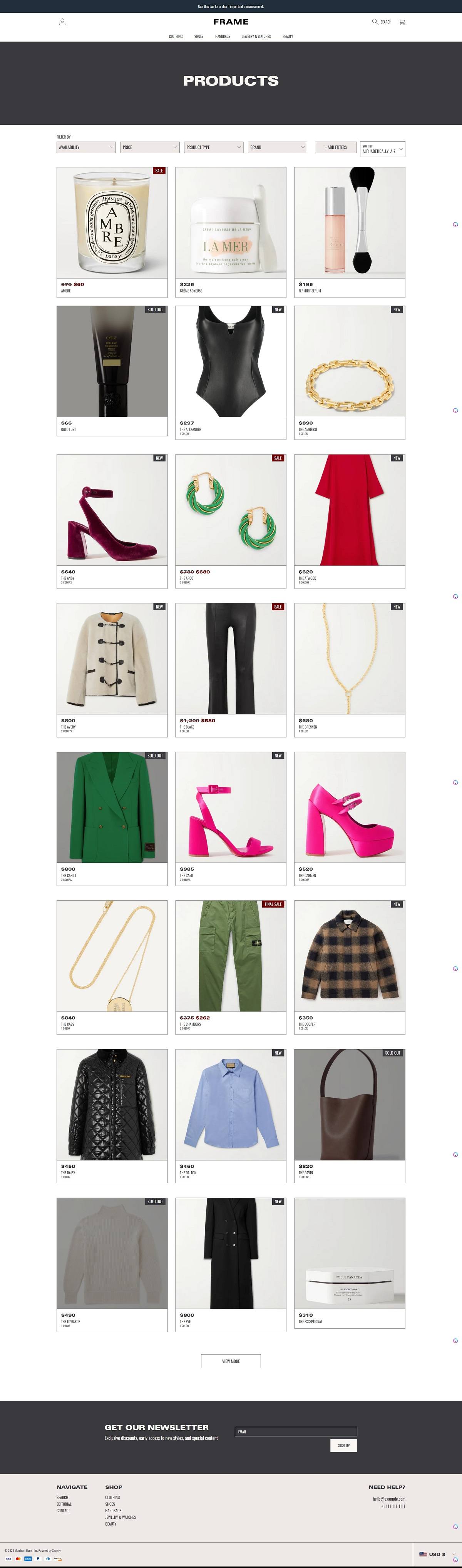 Frame | eCommerce Website Design Gallery & Tech Inspiration