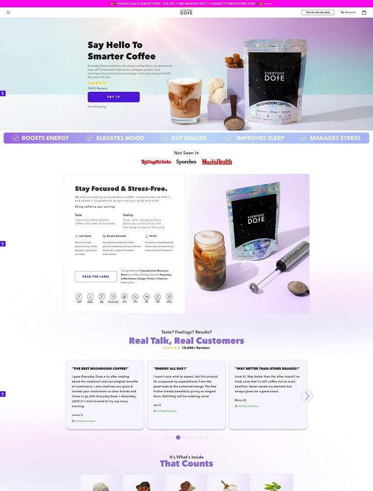 Everyday Dose | eCommerce Website Design Gallery & Tech Inspiration