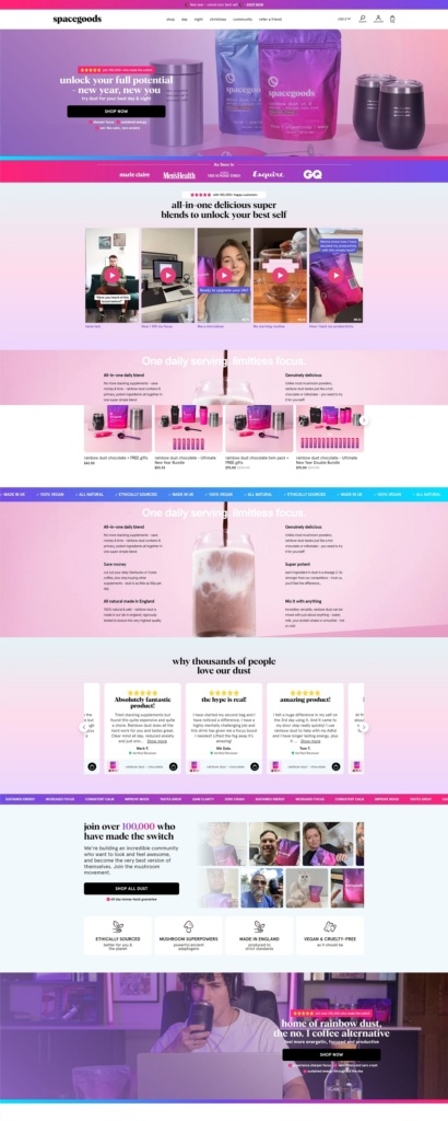 Space Goods | eCommerce Website Design Gallery & Tech Inspiration