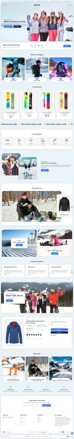 Igloo Shopify Theme | eCommerce Website Design Gallery & Tech Inspiration