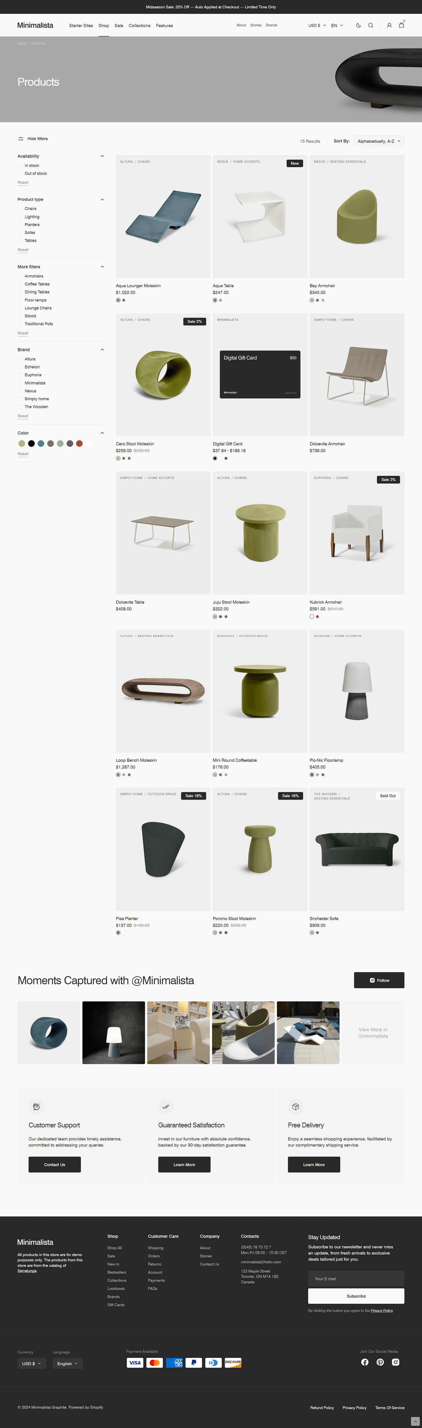 Minimalista | eCommerce Website Design Gallery & Tech Inspiration