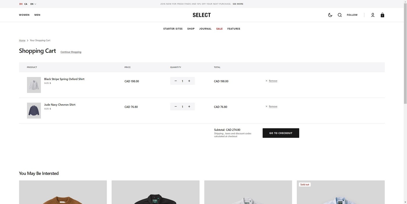 Select | eCommerce Website Design Gallery & Tech Inspiration