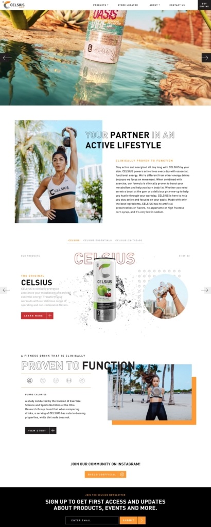 CELSIUS | eCommerce Website Design Gallery & Tech Inspiration