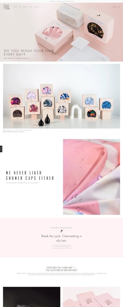 SHHHOWERCAP | eCommerce Website Design Gallery & Tech Inspiration
