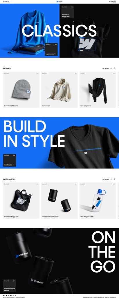 Webflow Shop | eCommerce Website Design Gallery & Tech Inspiration
