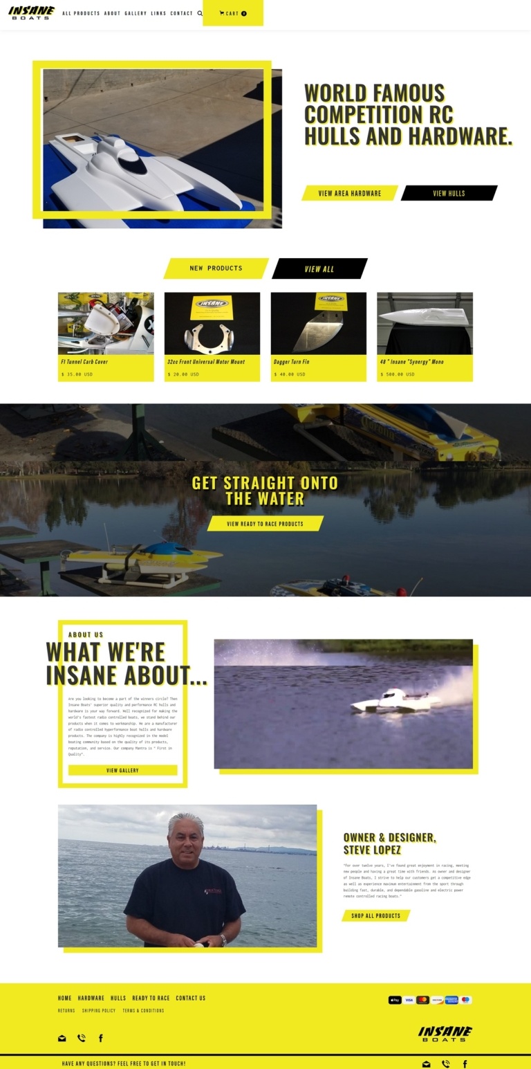Insane Boats | eCommerce Website Design Gallery & Tech Inspiration