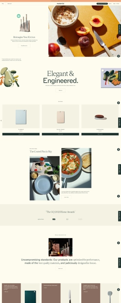 Material | eCommerce Website Design Gallery & Tech Inspiration