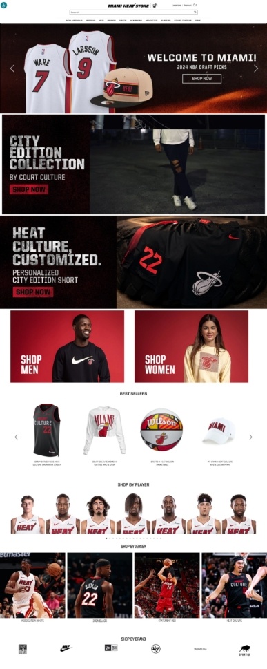 Miami HEAT Store | eCommerce Website Design Gallery & Tech Inspiration